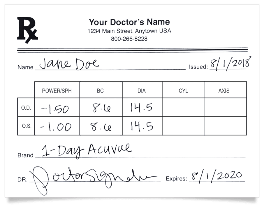 How To Read Your Contact Lens Prescription 1 800 Contacts